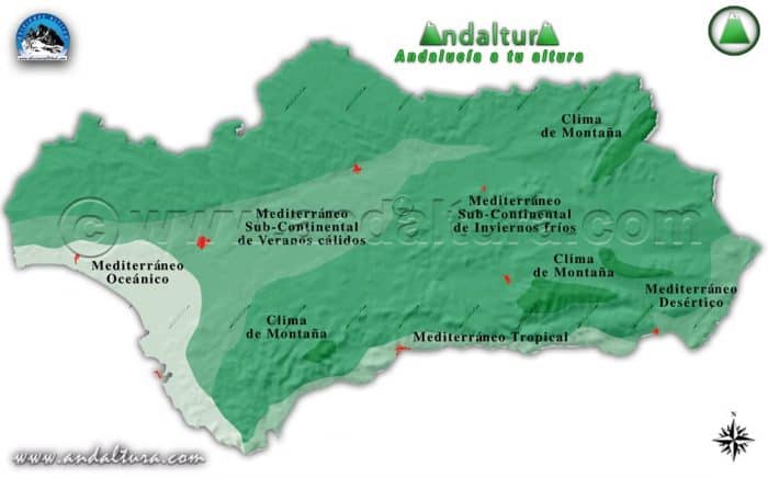 Clima de Andalucía - Zonas Climáticas - Andaltura